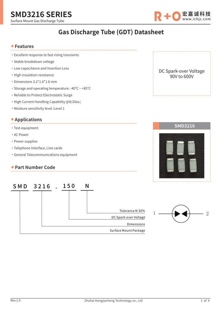 SMD3216-420N datasheet page 1