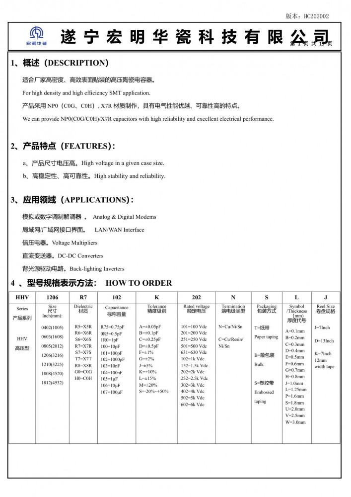 Chinocera HHV approval sheet page 2