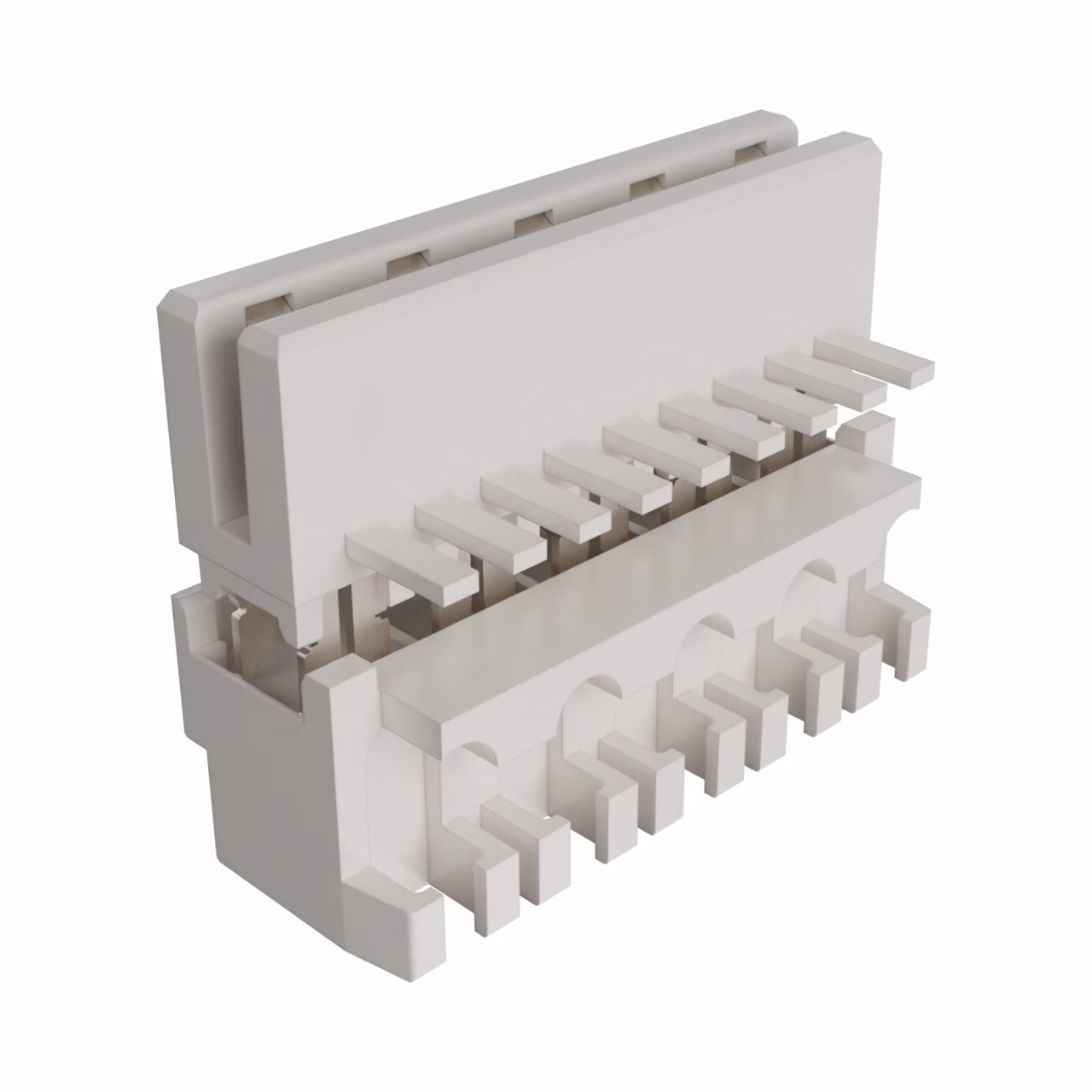 Appli-Mate RAST Power IDT Housing, 5.00mm Pitch, Direct/Indirect, Female, 3 Circuits, Fully Coded, Polarizing Rib Between Circuits 1 and 2, Open End Walls, Red Color Stripe