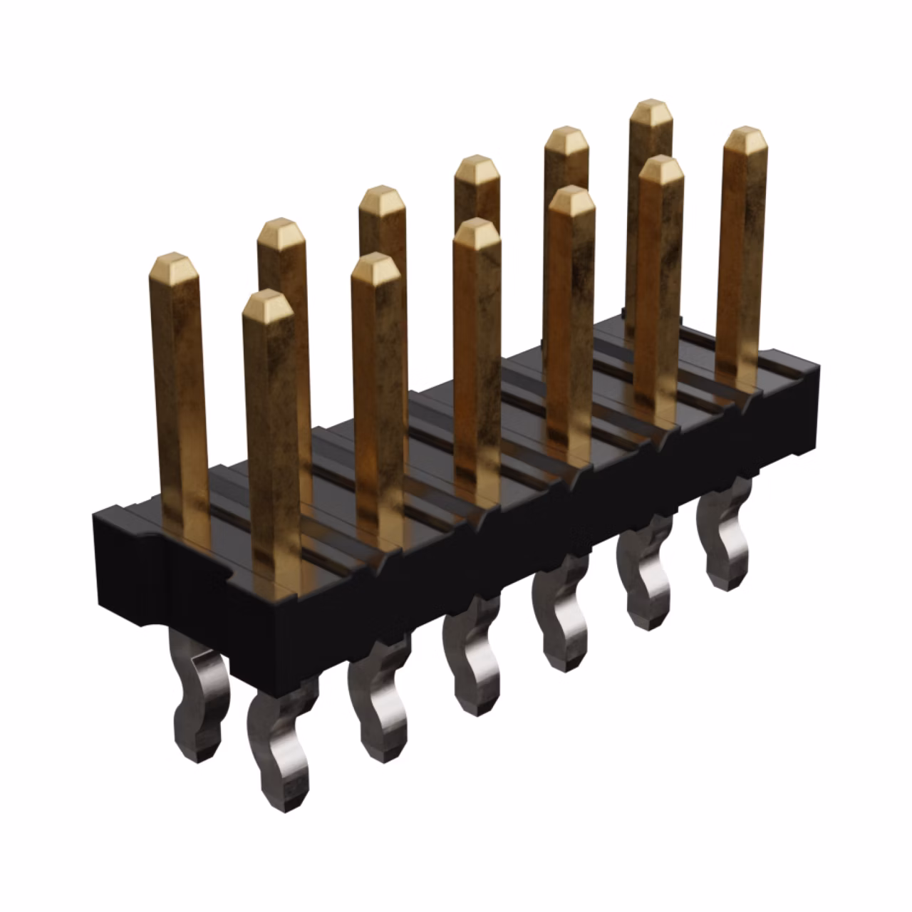 2.00mm Pitch Milli-Grid Straddle Mount Header, 10 Circuits, 0.38µm Gold (Au) Selective Plating, Lead-Free