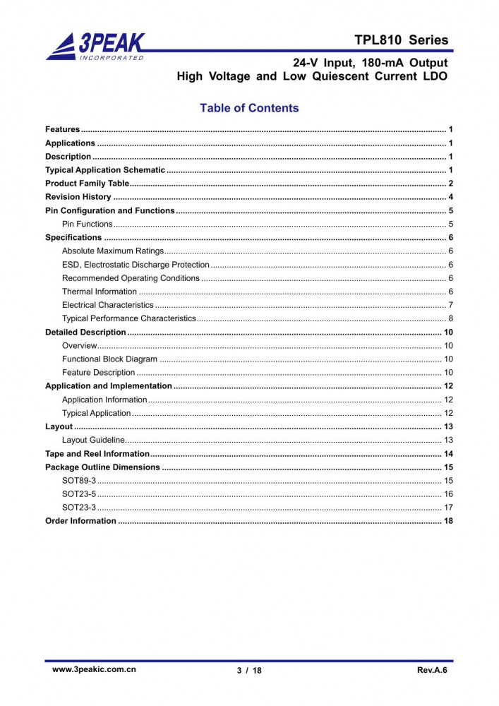 TPL810 datasheet page 3