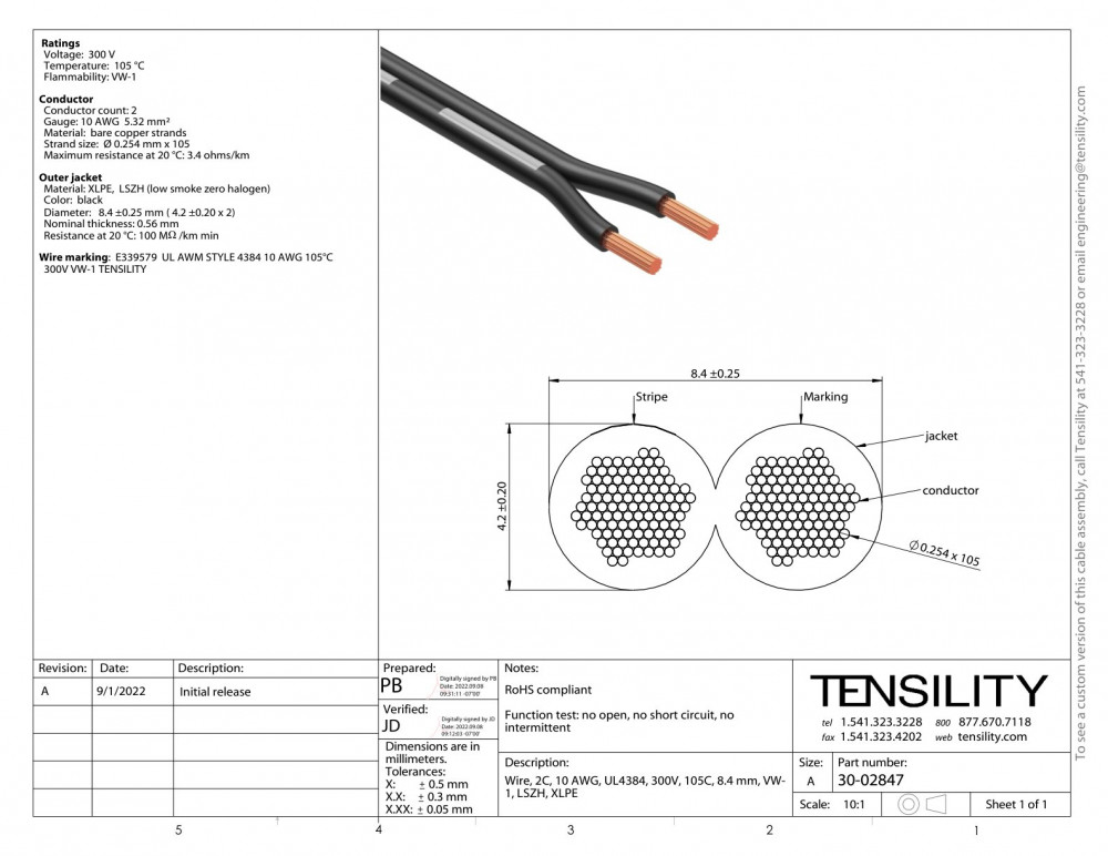 Tensility International 30-02847 product drawing preview