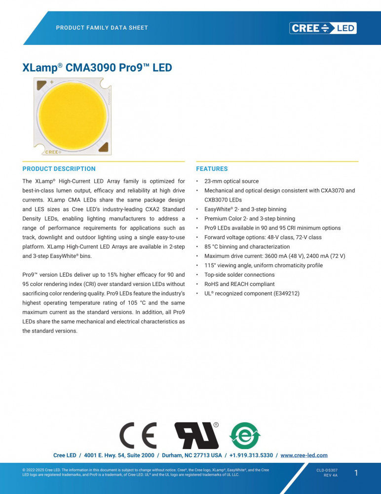 CMA3090 Pro9 datasheet page 1