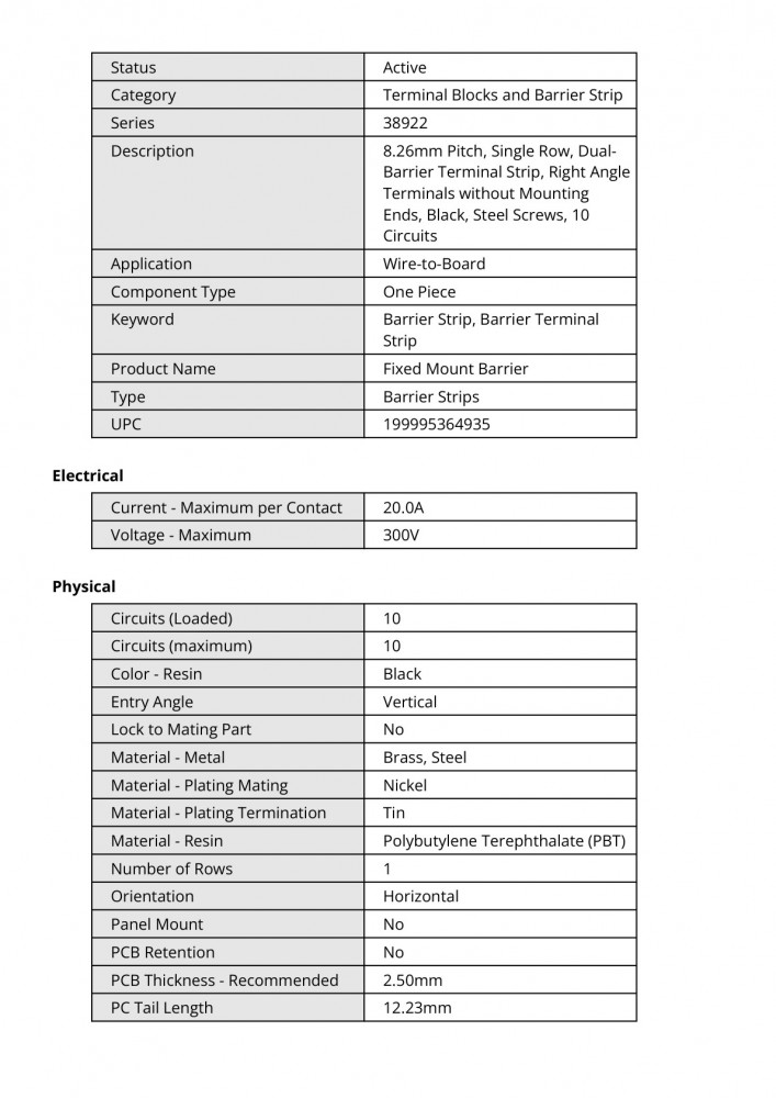 MOLEX 389221010 technical document page 2