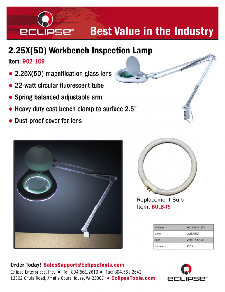 902-109 workbench inspection lamp product document
