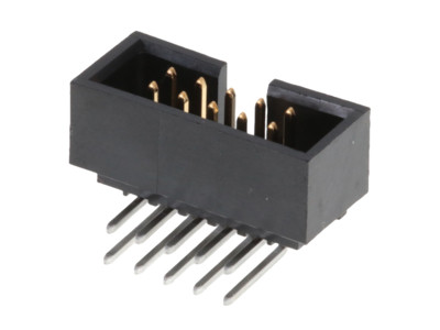 2.54mm Pitch C-Grid Header, Low Profile, Dual Row, Right Angle, Shrouded, 10 Circuits, 0.38µm Gold (Au) Selective Plating, Tin (Sn) PC Tail Plating for sale