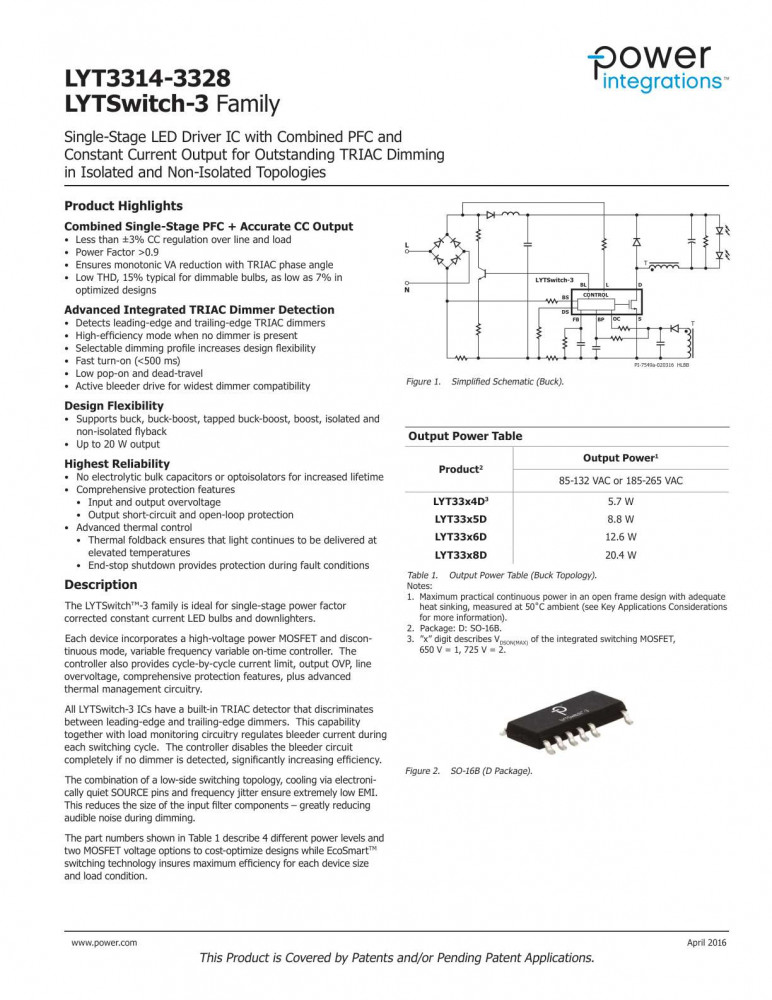 LYT3324D-TL technical document page 1