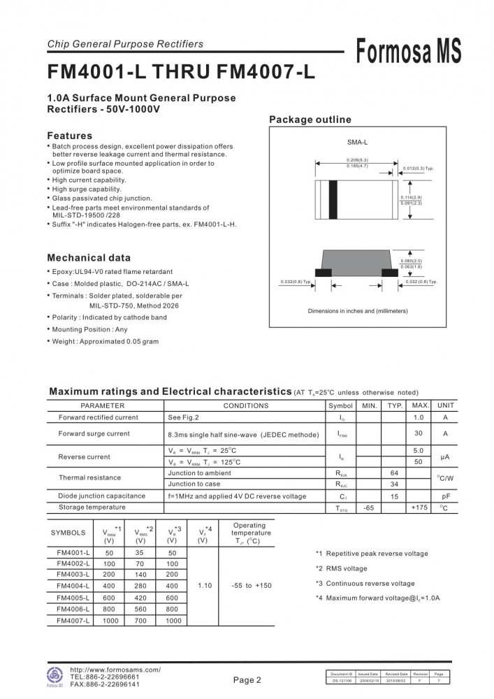 FM4007-L datasheet page 2