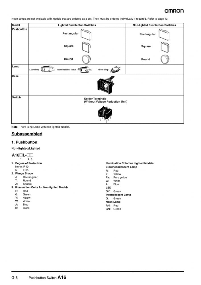 OMRON A16 documentation page 2