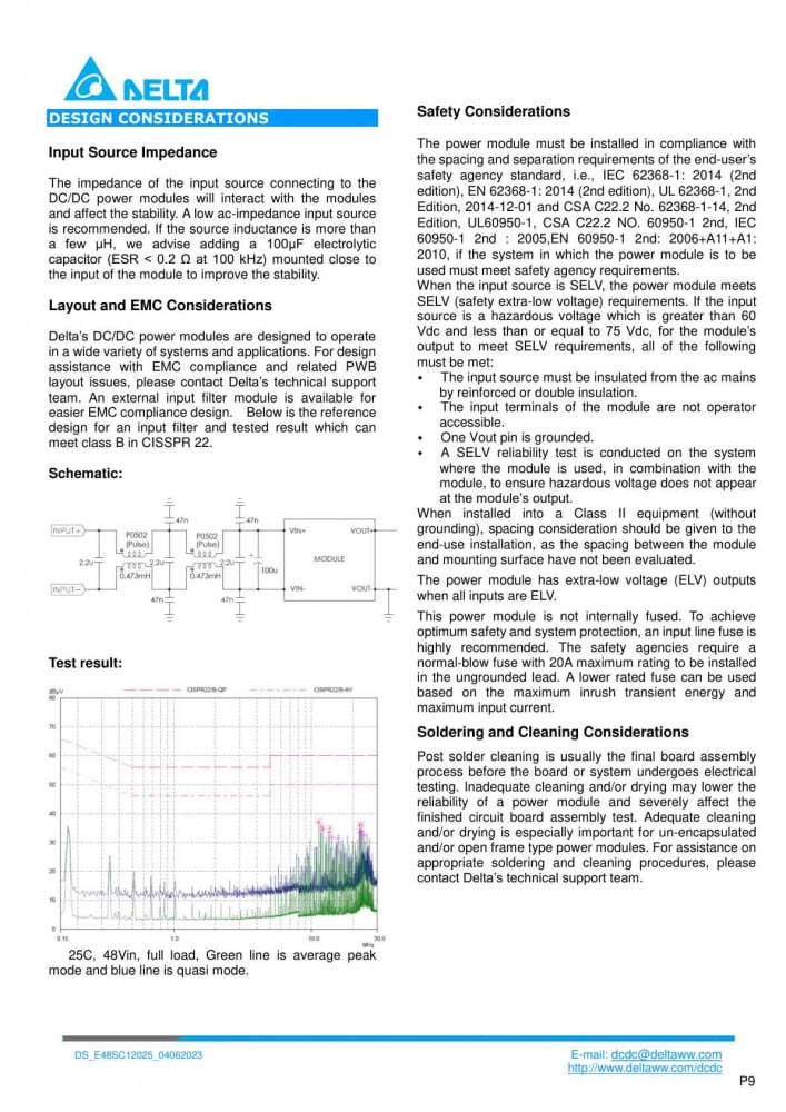 DELTA E48SC12025NRFH datasheet page 9