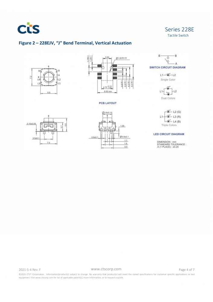 CTS 228EJV mechanical drawing