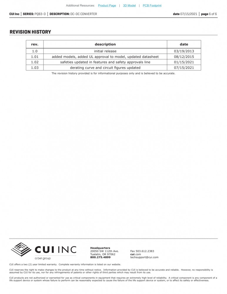 CUI PQB3-D series datasheet page 6