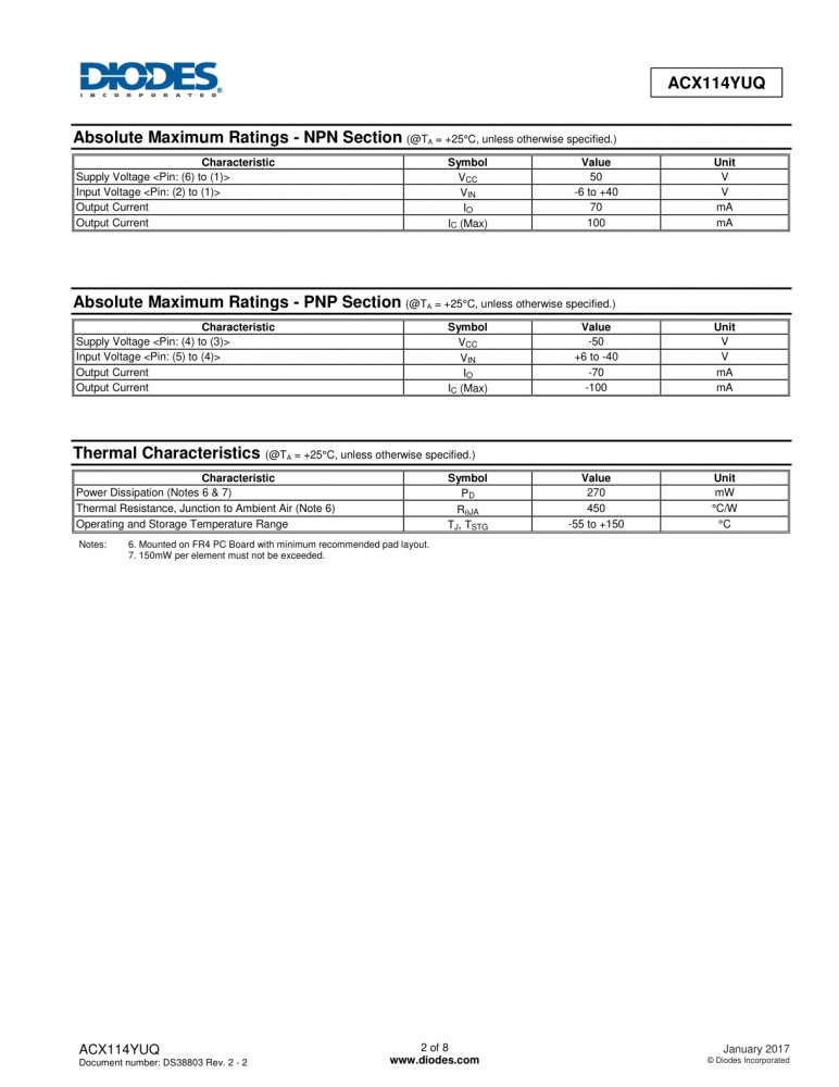 ACX114YUQ-7R datasheet page 2