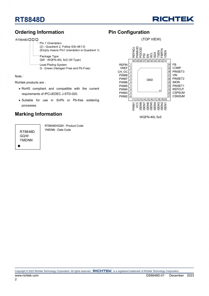 RT8848D datasheet page 2