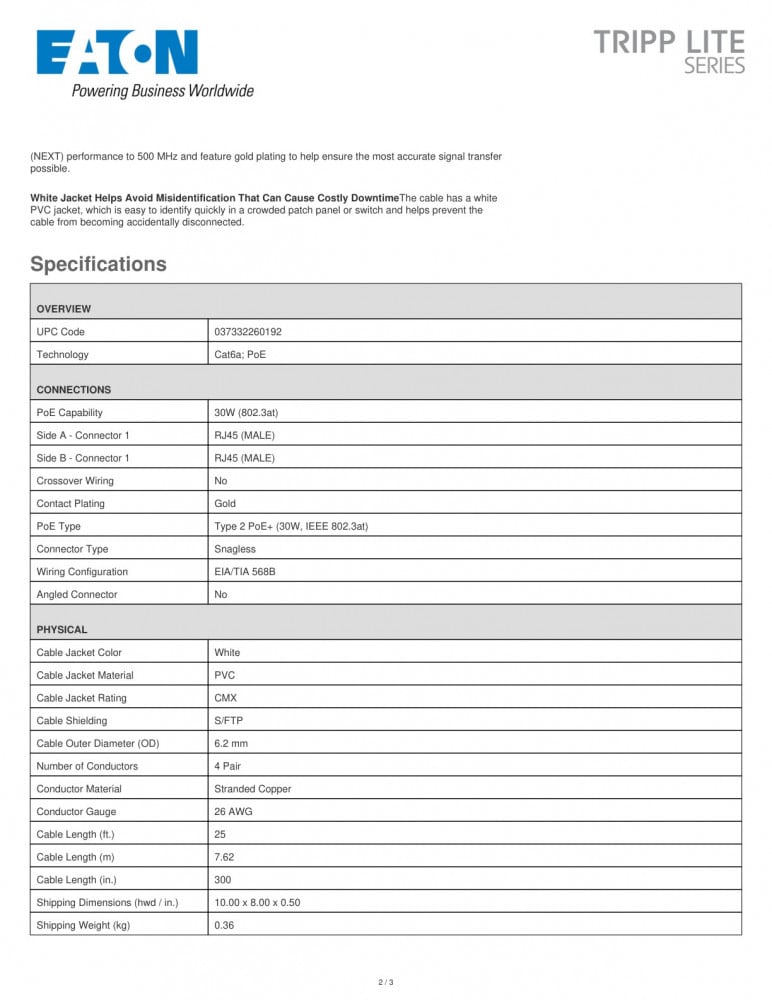 N262AB-025-WH technical document page 2