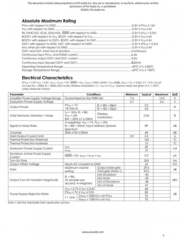 AMP2X2 datasheet page 2