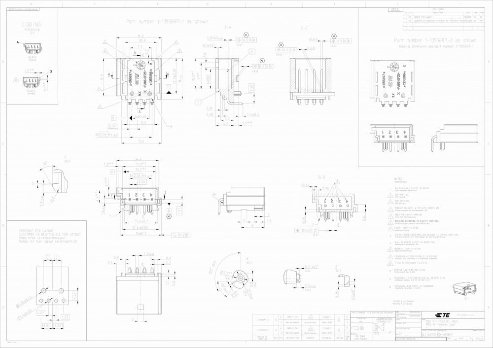 TE Connectivity 1-1355897-1 technical document preview