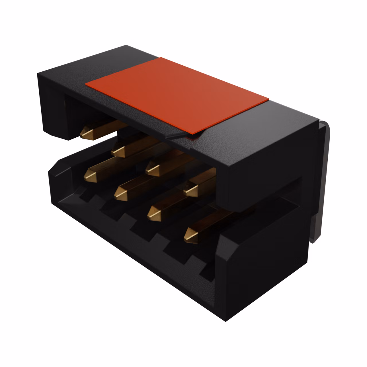 2.00mm Pitch, Milli-Grid PCB Header, Dual Row, Right-Angle, Through Hole, 8 Circuits, 0.38µm Gold (Au) Plating, 2.16mm Tail Length, Dual Side Slots, Center Friction Lock, Tape and Reel, with Pick-and-Place Tape for sale