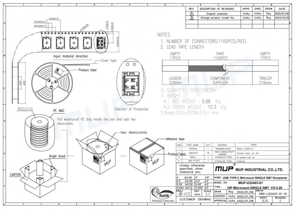 MUP U22403-01 customer drawing page 2