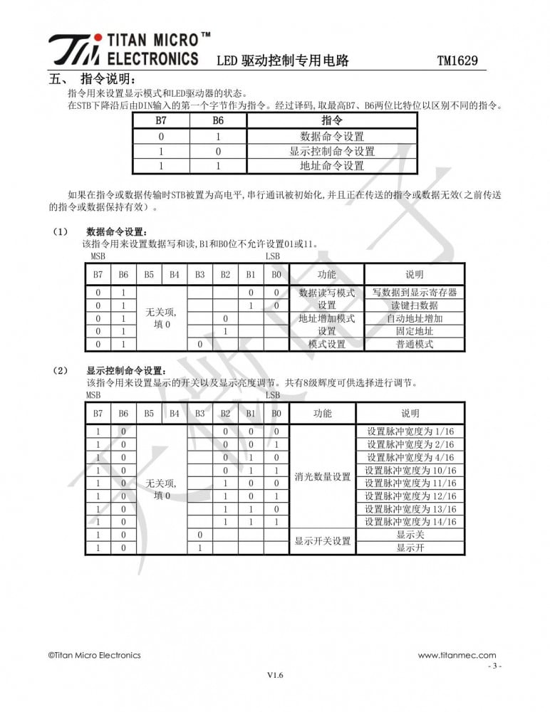 TM1629 datasheet page 3