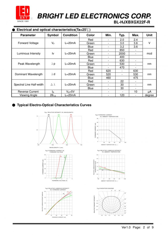 BL-HJXBXGX22F-R datasheet page 2