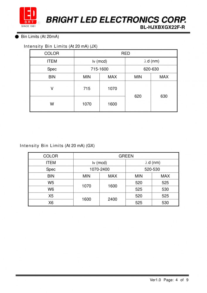 BL-HJXBXGX22F-R datasheet page 4