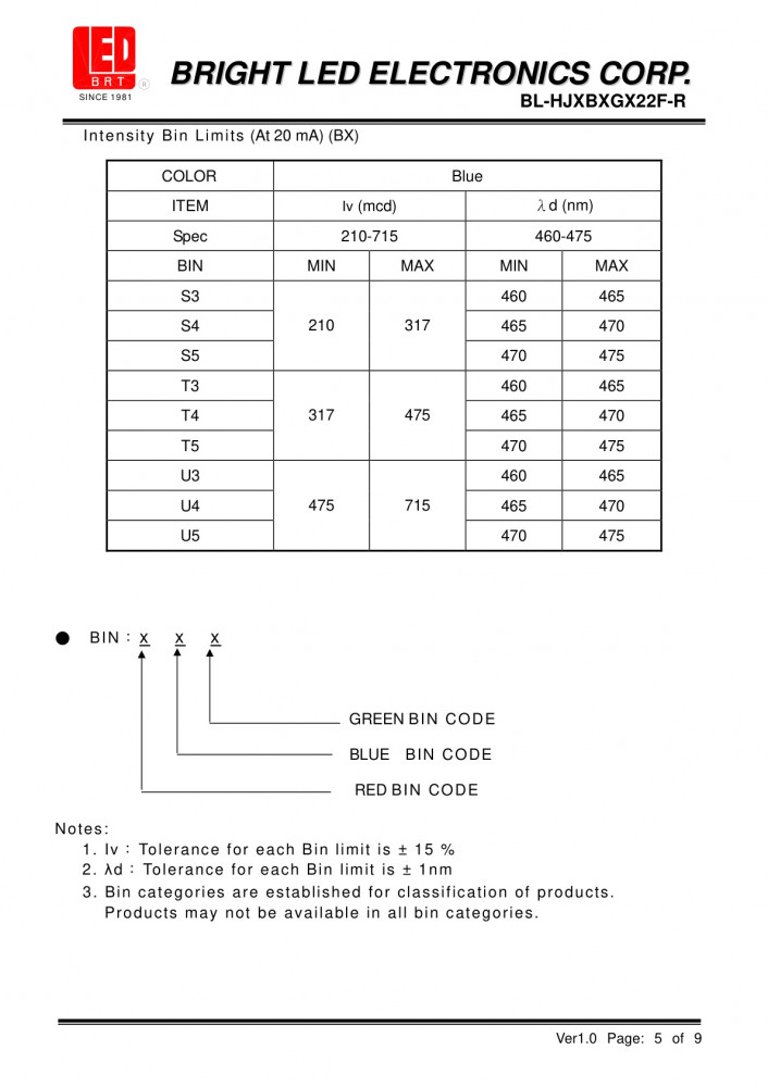 BL-HJXBXGX22F-R datasheet page 5
