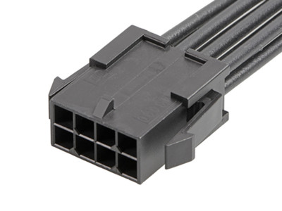 Micro-Fit 3.0 Male-to-Micro-Fit 3.0 Male Off-the-Shelf (OTS) Cable Assembly, Dual Row, 150.00mm Length, Gold (Au) Plating, 2 Circuits, Black