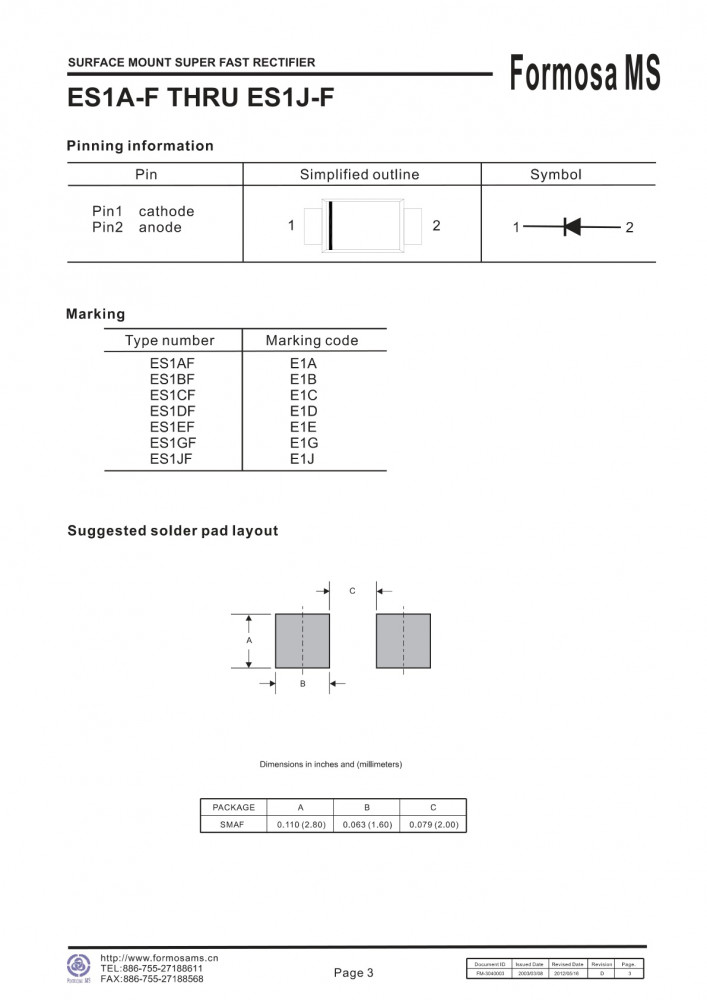 ES1J-F datasheet page 3