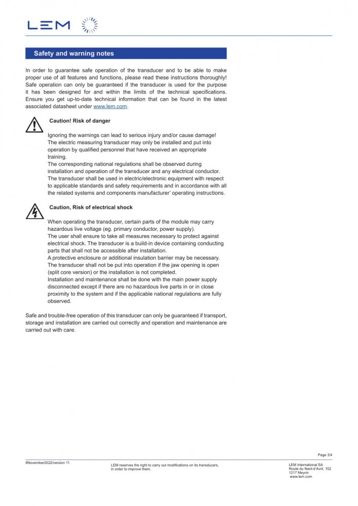 LEM AT 50 B420L technical document page 3