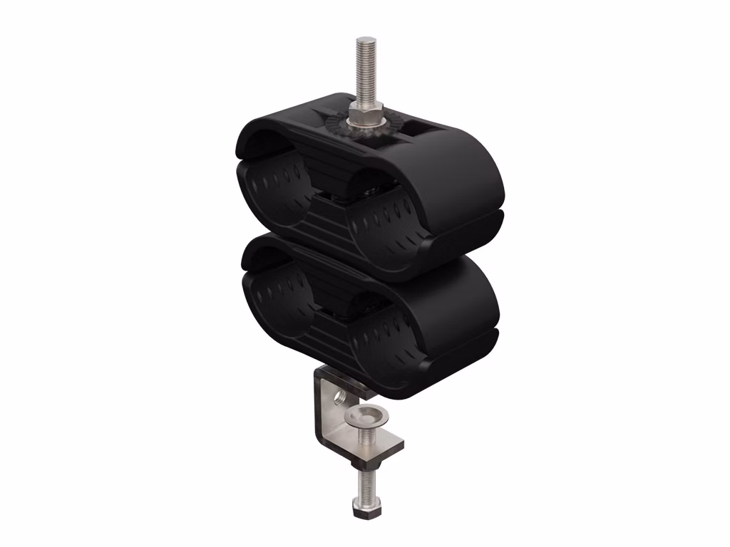 Dual Side, 2-Hole, Feeder Clamp for 1-1/4