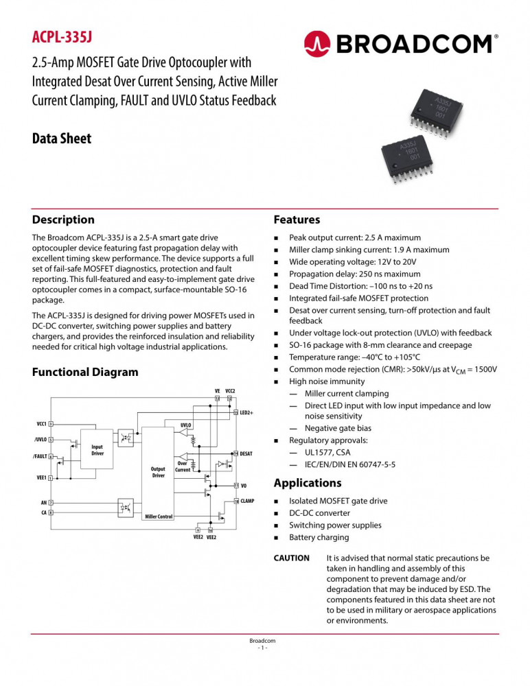 ACPL-335J datasheet page 1