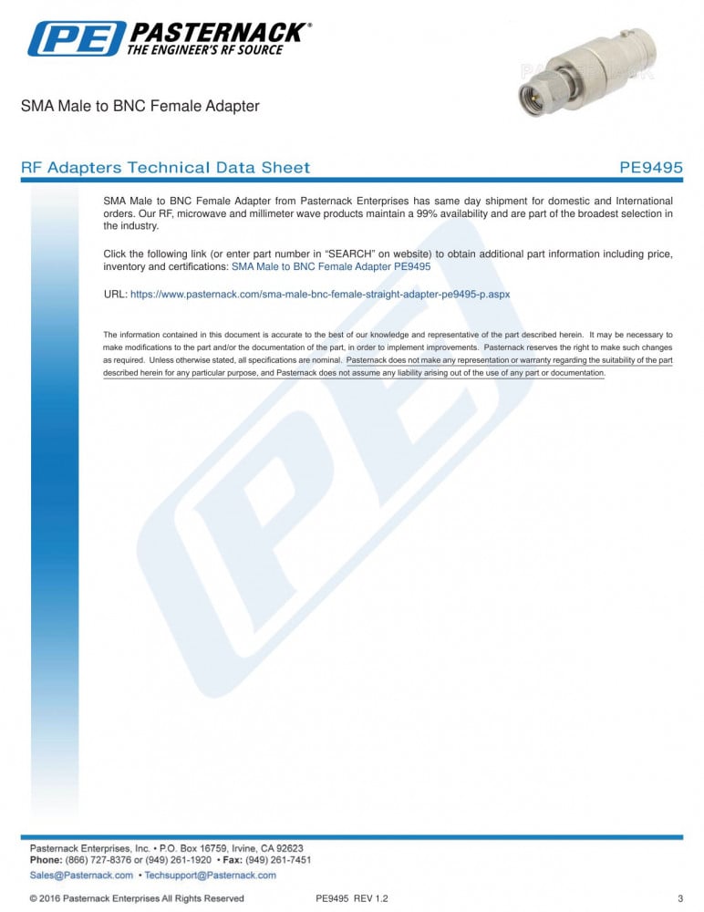 PE9495 technical document page 3
