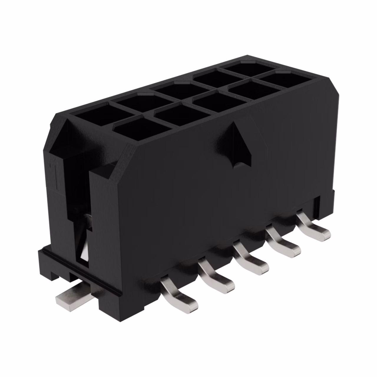 Micro-Fit 3.0 Vertical Header, 3.00mm Pitch, Dual Row, 10 Circuits, Surface Mount, Gold Plating, without Disposable Cap, Glow-Wire Capable, Black, Tape and Reel for sale