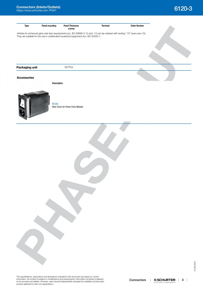 SCHURTER 6120.3300 technical document page 3