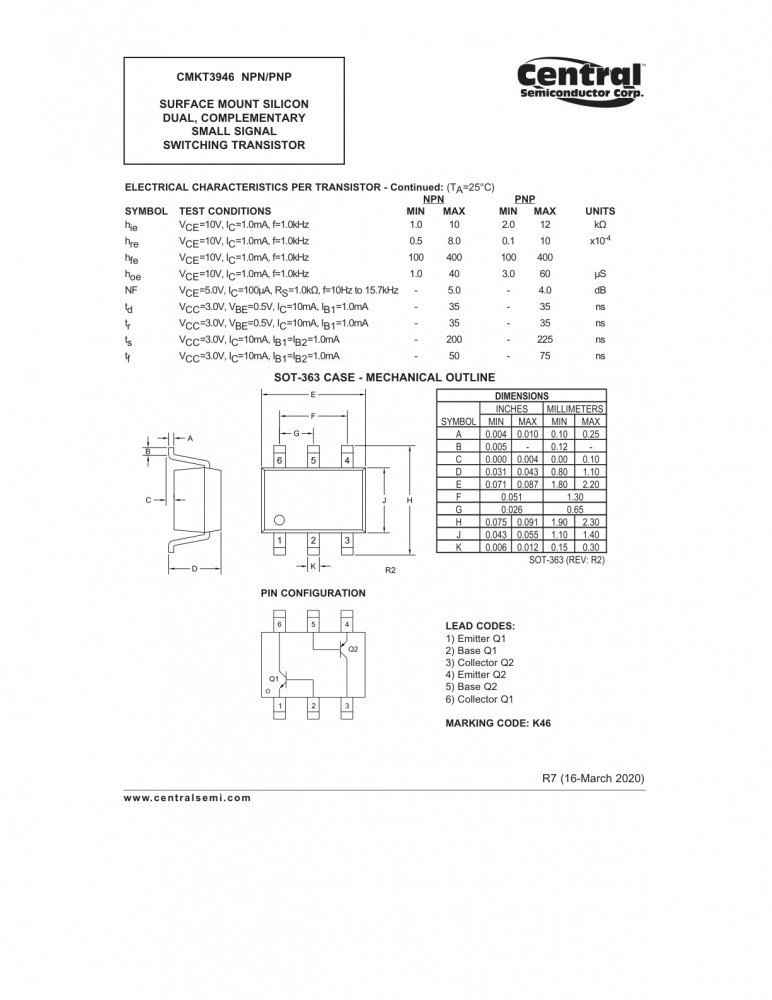 CMKT3946 datasheet page 2