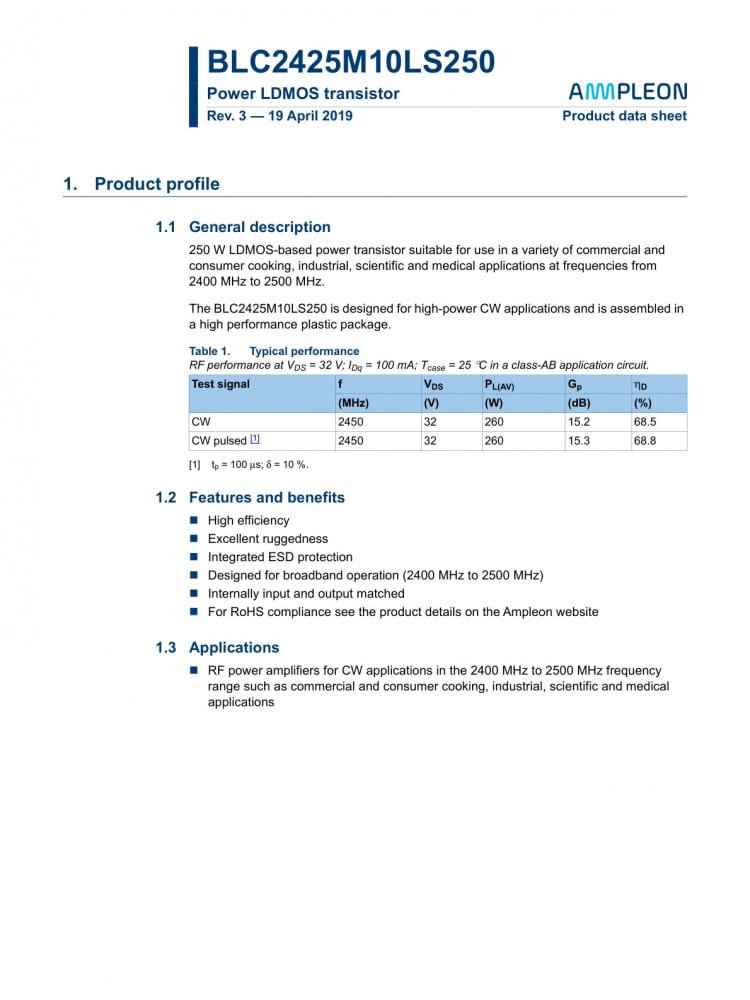 BLC2425M10LS250Z datasheet page 1