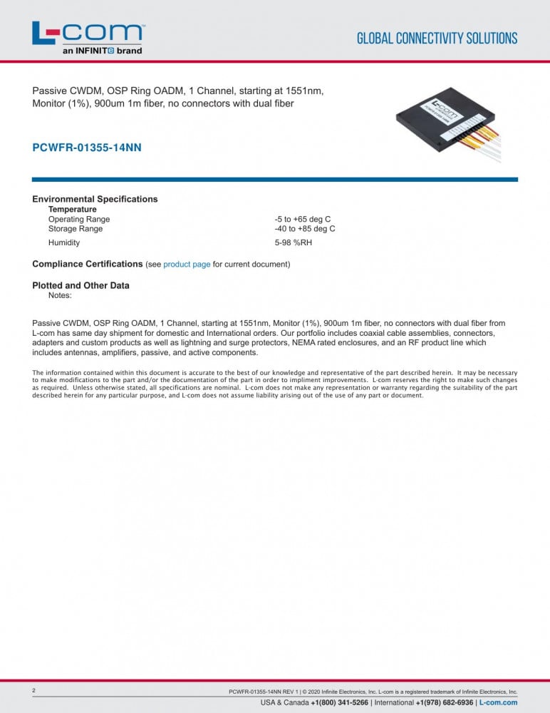 PCWFR-01355-14NN technical document page 2