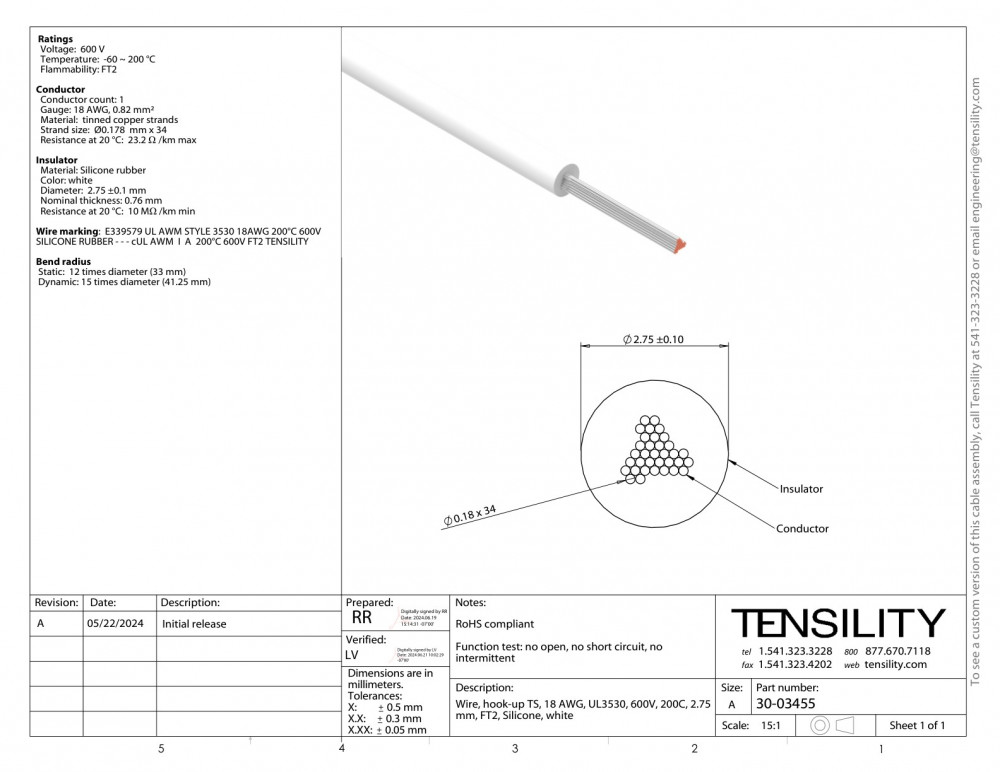Tensility International 30-03455 product drawing
