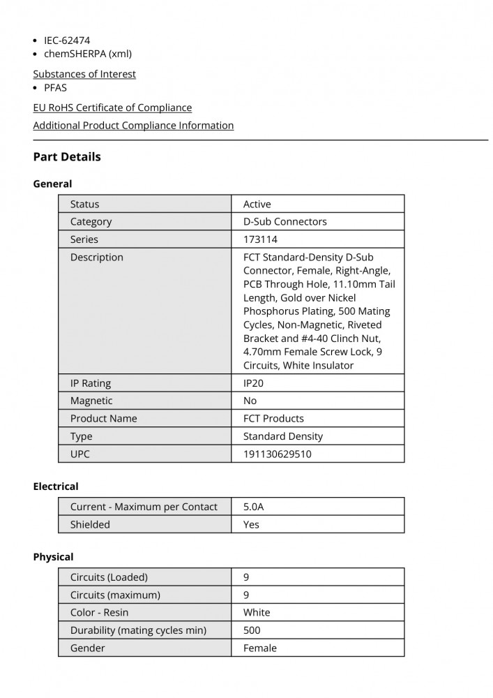 MOLEX 1731140510 technical drawing page 2