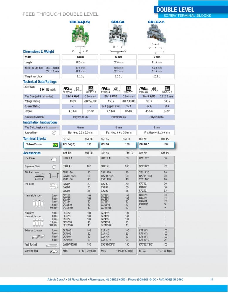 Altech terminal block datasheet page 2