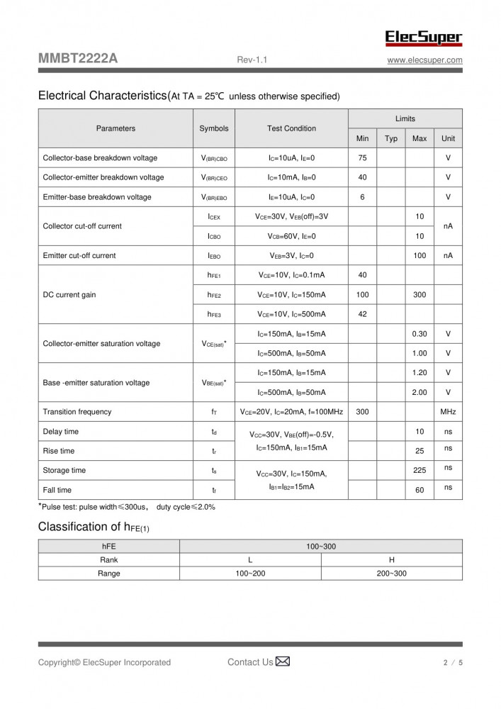 MMBT2222A datasheet page 2