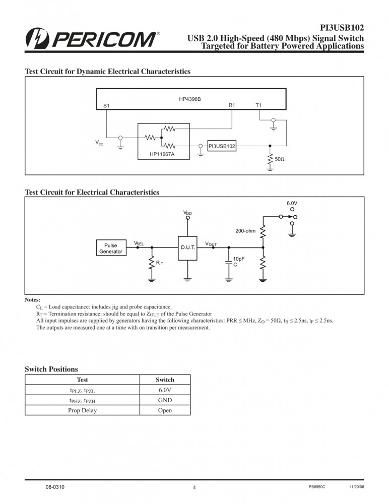 PI3USB102 datasheet page 4
