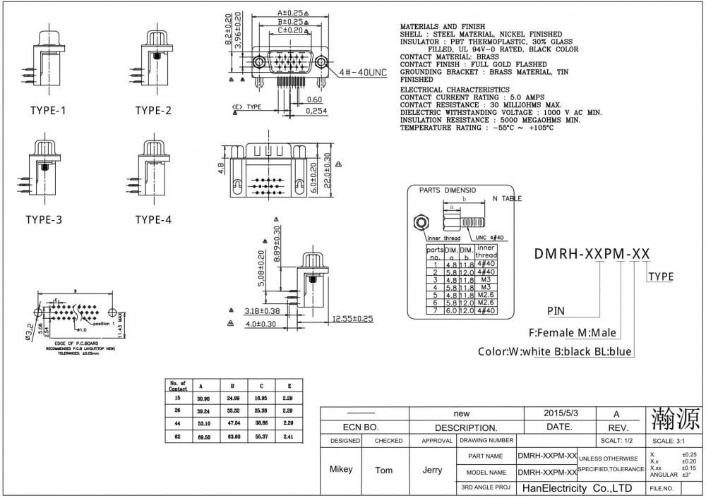 DMRH-15PM-B2 manufacturer drawing
