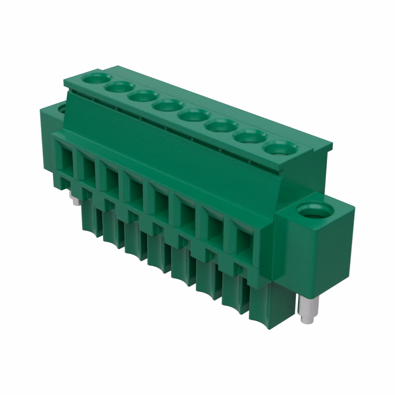 3.81mm Pitch Eurostyle Vertical Plug, with Retention Screws and Standard  Imprinting, Rear Wire Entry, Green Housing, 8 Circuits for sale