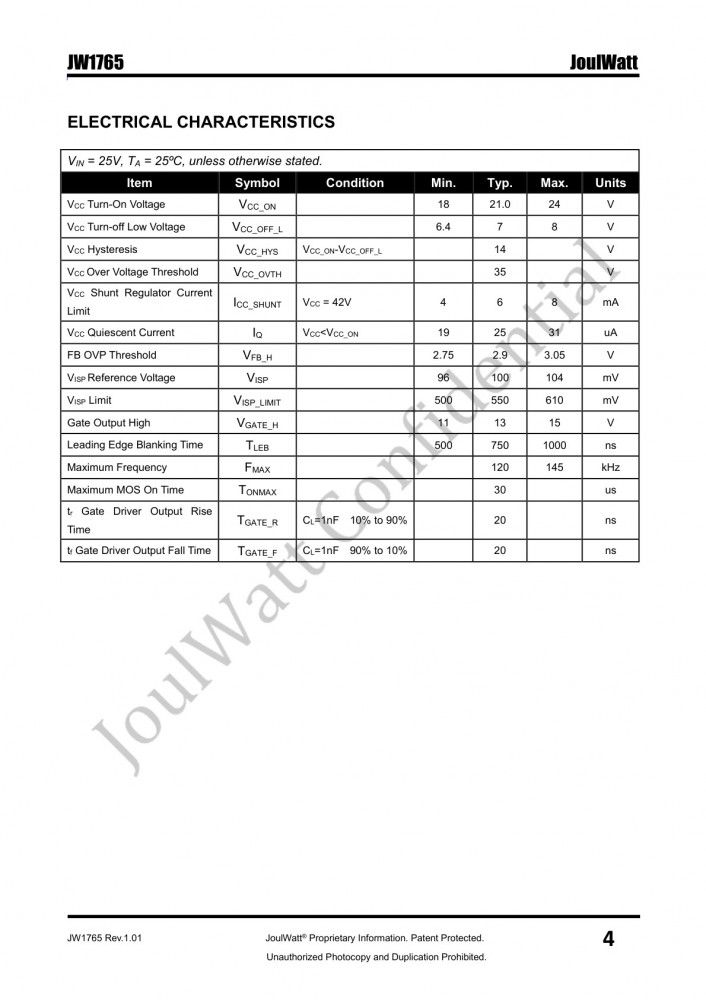 JW1765 datasheet page 4