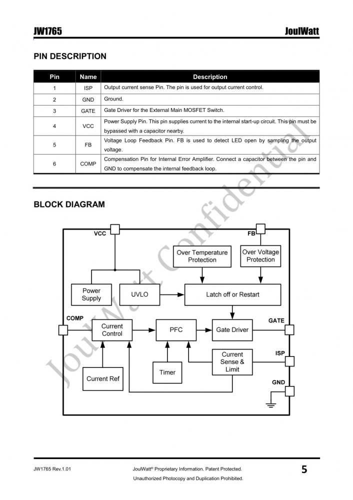 JW1765 datasheet page 5