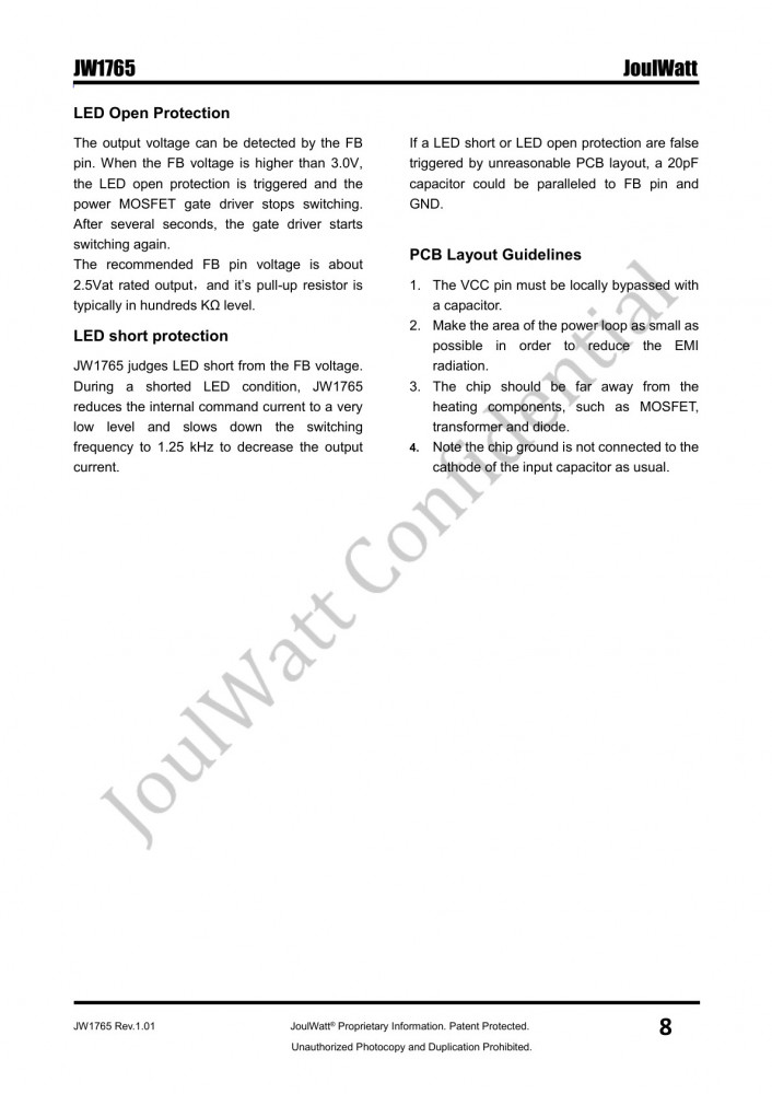 JW1765 datasheet page 8