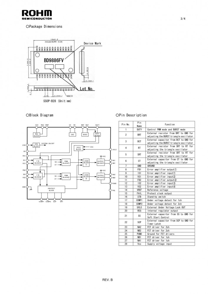 BD9886FV-E2 datasheet page 3