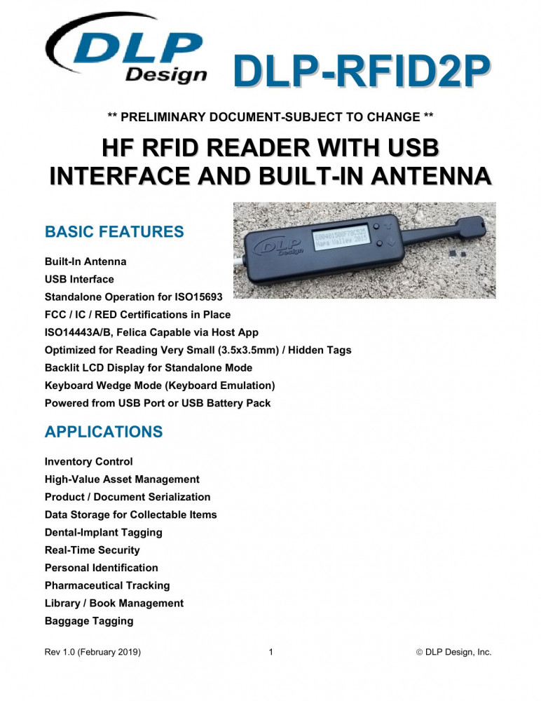 DLP-RFID2P technical document page 1
